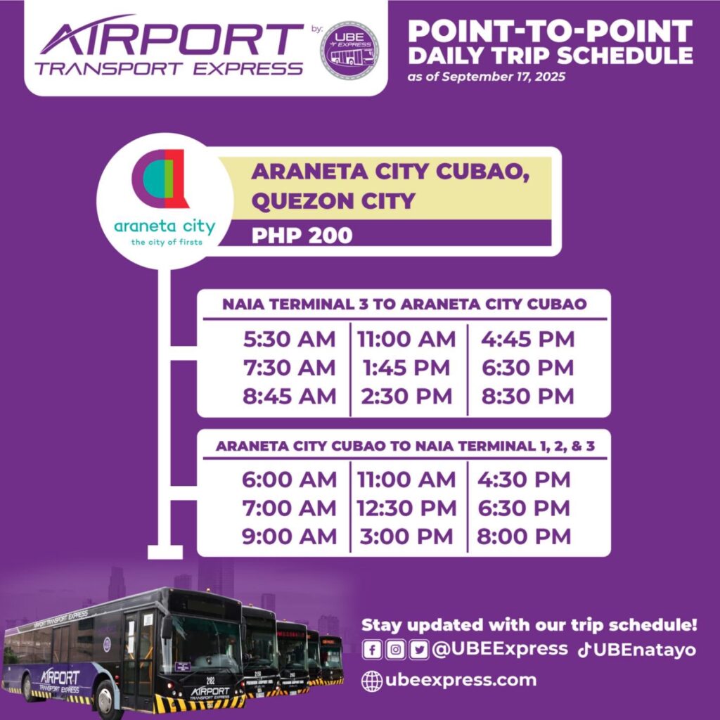 How to Easily Get to NAIA Using UBE Express P2P Buses in 2025: Save ...